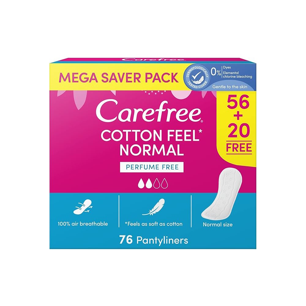 Carefree Cotton Feel Daily Feminine Pads Unscented 76 Economy Pack