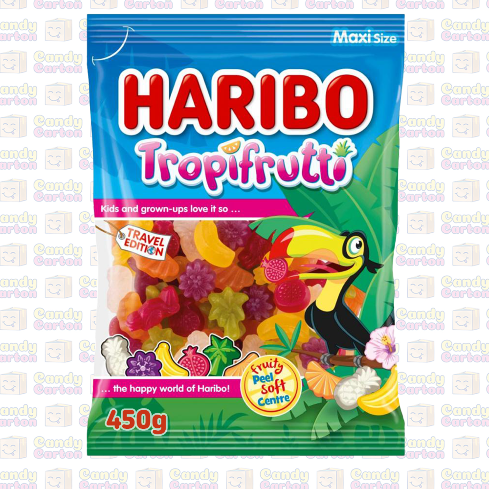 Haribo Tropifrutti Haribo Tropical Fruit Gummy Candy 450g Imported Turkiye Candy carton imported sweets