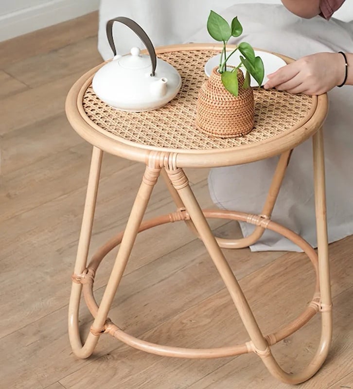 Cane rattan side table store