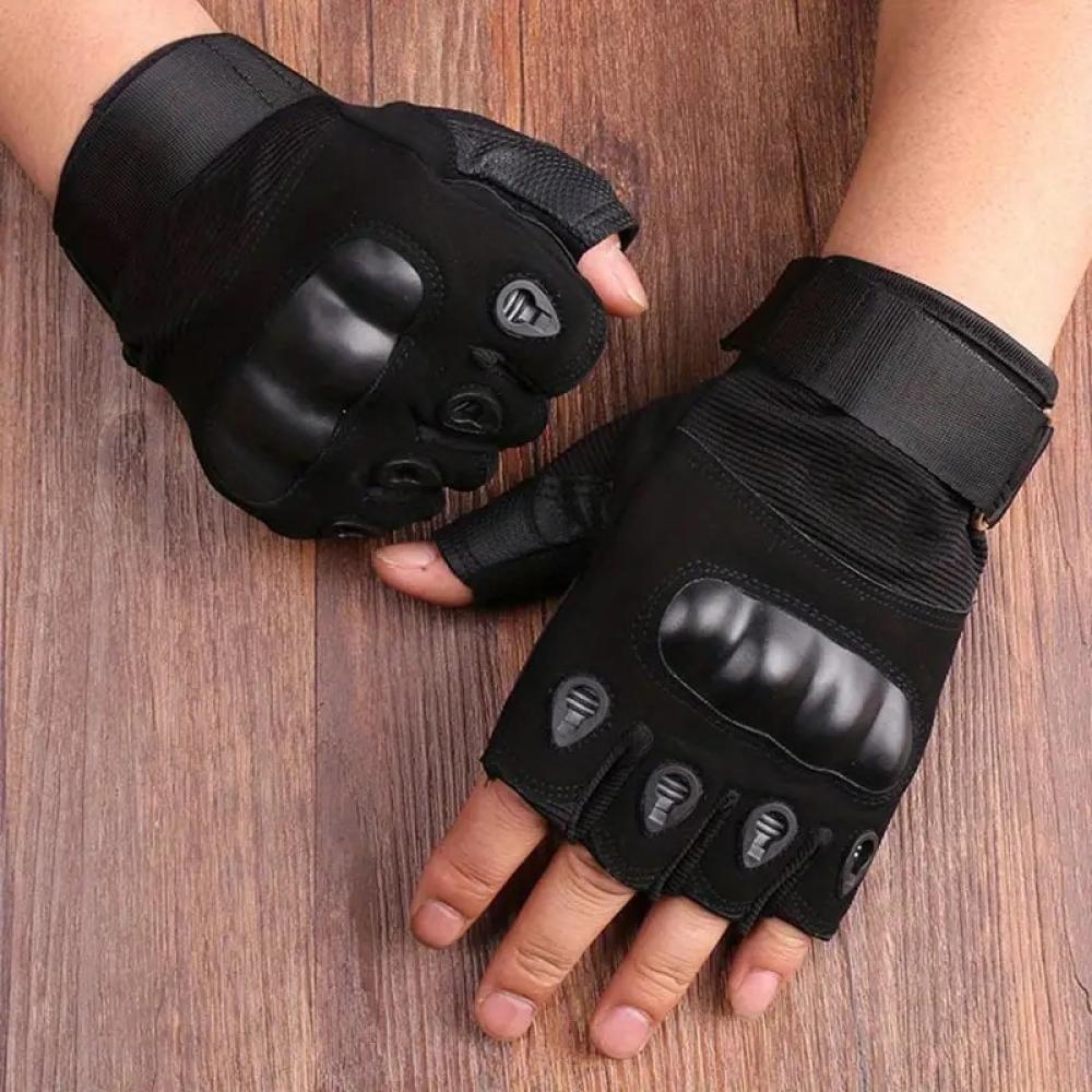 Fingerless Gloves With Hard Knuckle For Men Women Half Finger Gloves For Cycling Hiking Outdoor Sports Training Size XL Alsoon Sports Alsoon store that sells gym products and sports tools