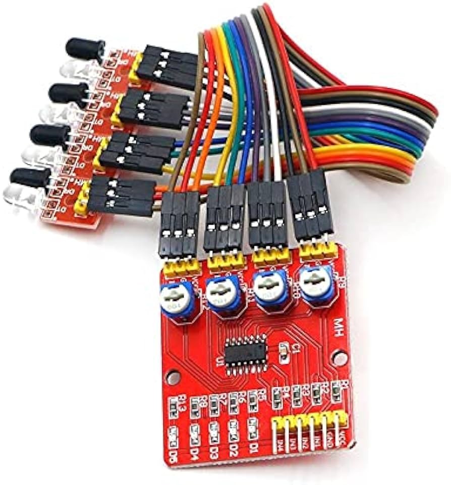 Infrared IR Line Follower 4 Way Transmission Line Sensor Arduino 4 ...